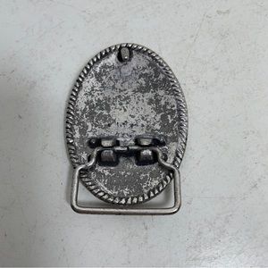 Accessories | Vintage Silver Toned Metal Oval Floral Embossed Western ...